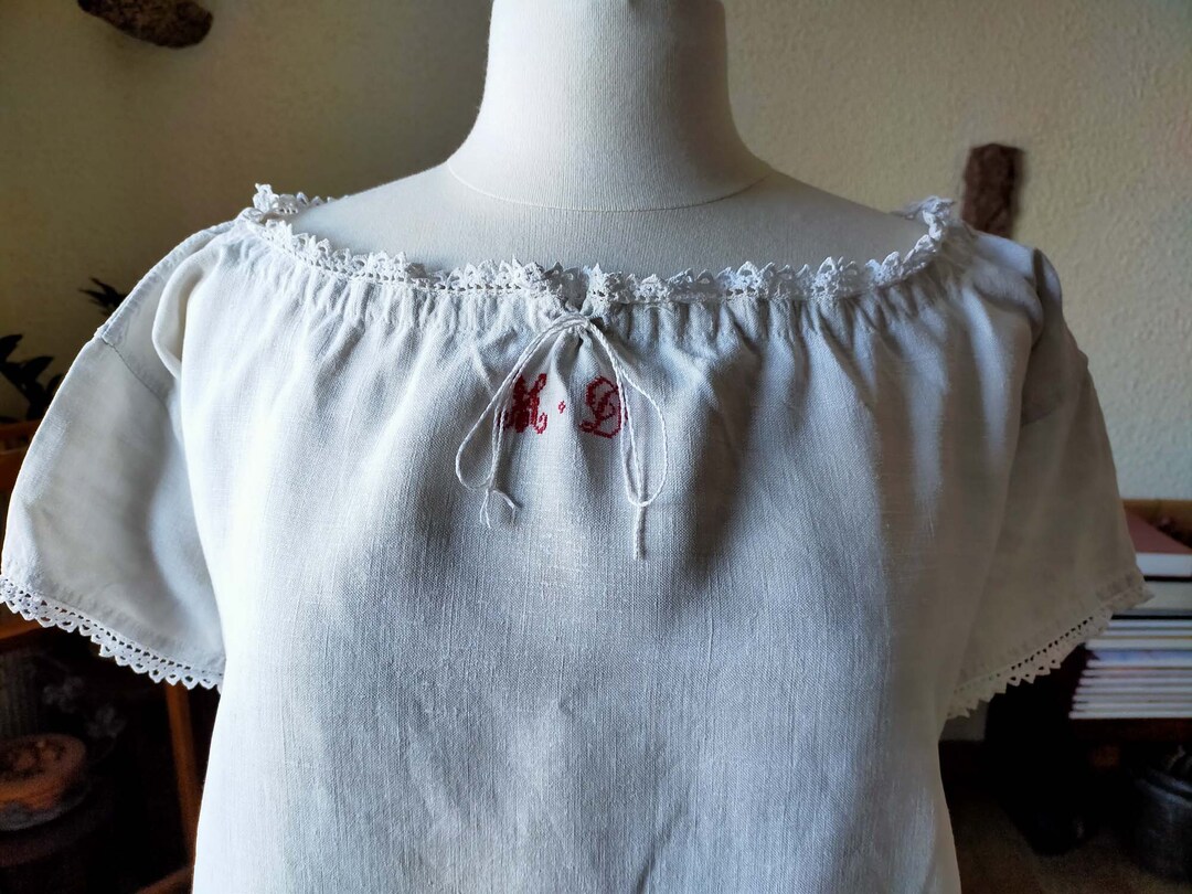 French Nightgown, Linen Nightgown, French Farmhouse. Romantic Nightgown ...