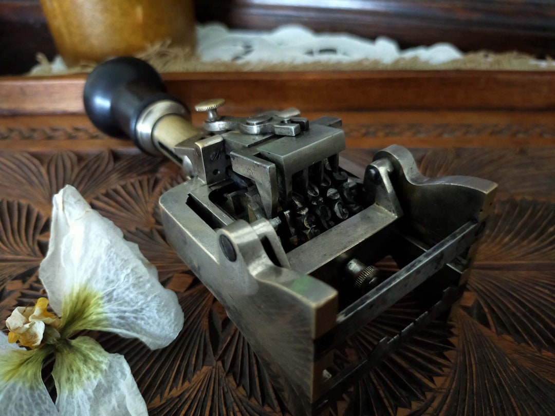 Old French Numerical Stamp Machine, Souvenir of the Mechanical Era ...