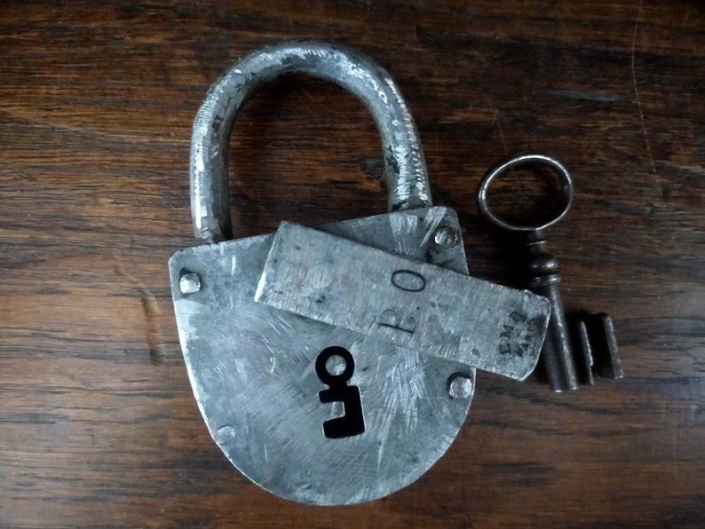 Vintage Rustic French Padlock, Riveted Metal Padlock, With Its Original ...