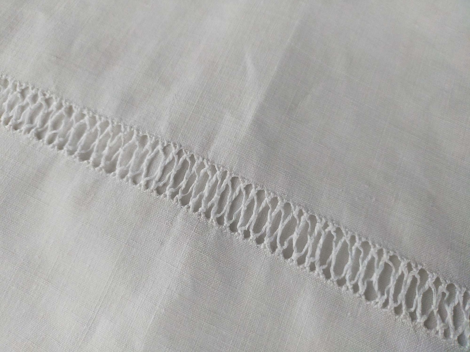 LUX Traditional French Sheet, Lace Embroidery, Hand Embroidered Linen ...