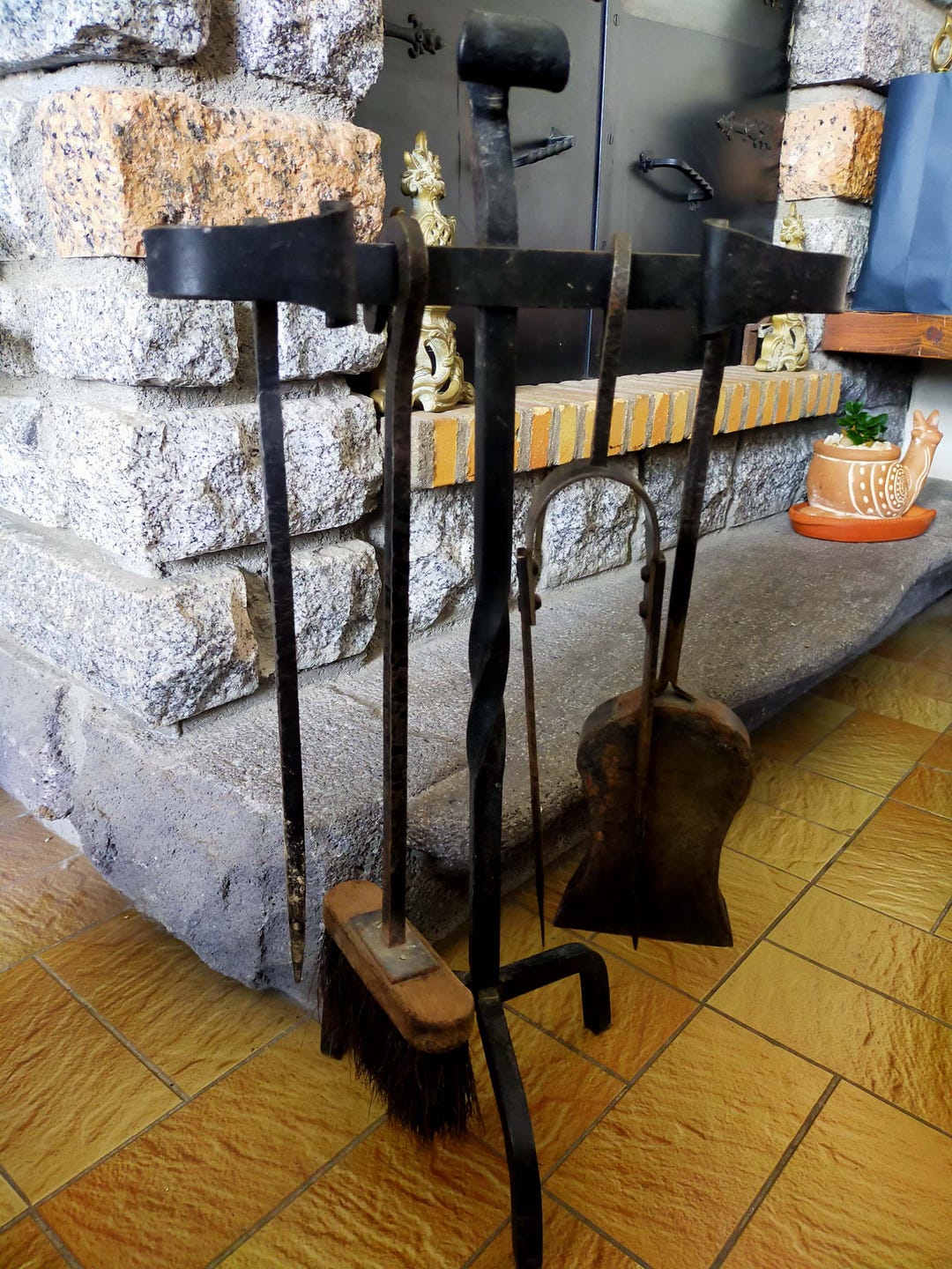 Vintage French Fireplace Tools Series,cast Iron Collection,handmade ...