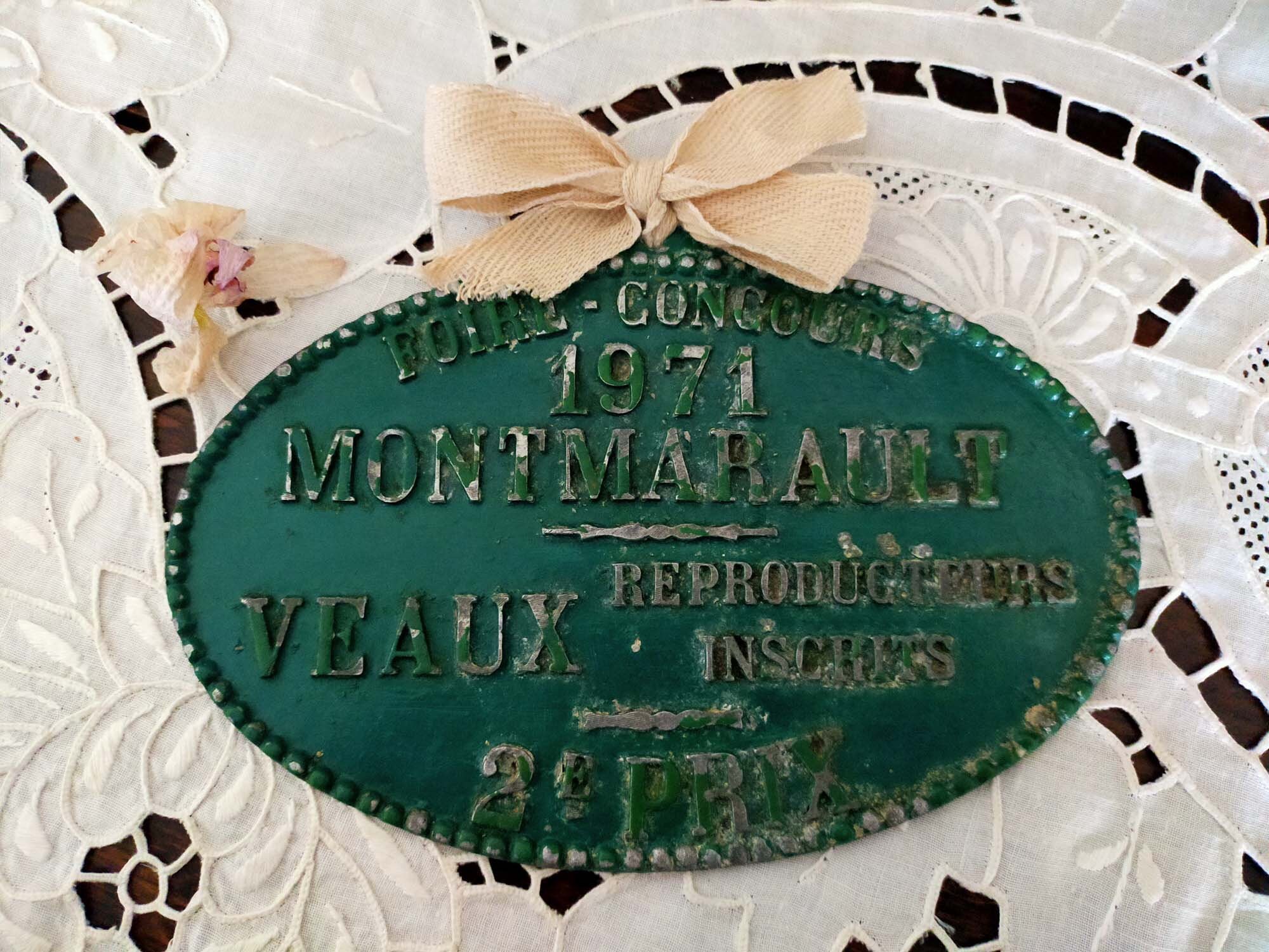 Vintage French Wall Plaque, Plaque for a Competition. Tinplate Plaque ...