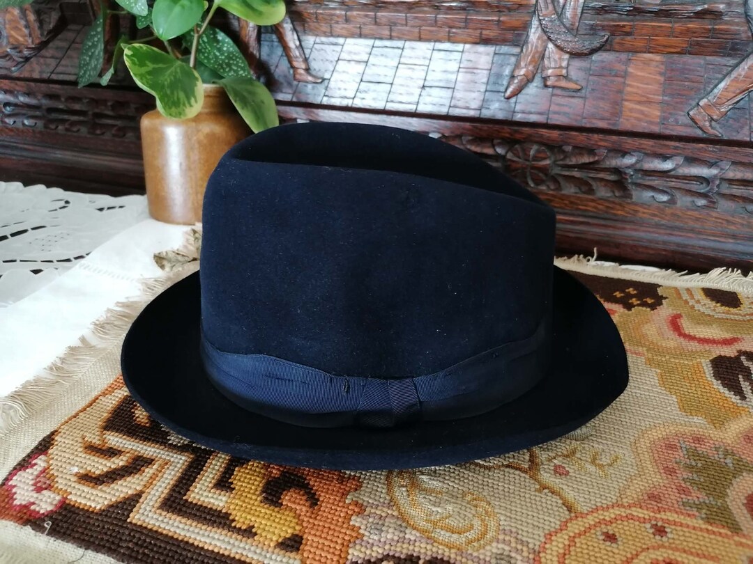 Vintage French Derby Bowler Hat,vintage Wool Felt Grosgrain Ribbon Hat ...