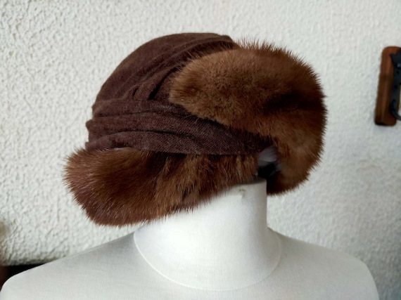 Vintage Woman s Hat in Fur Mink Fur Lux Ceremony Hat Woman s Hat French Hats Old Ceremonial Hat Etsy UK