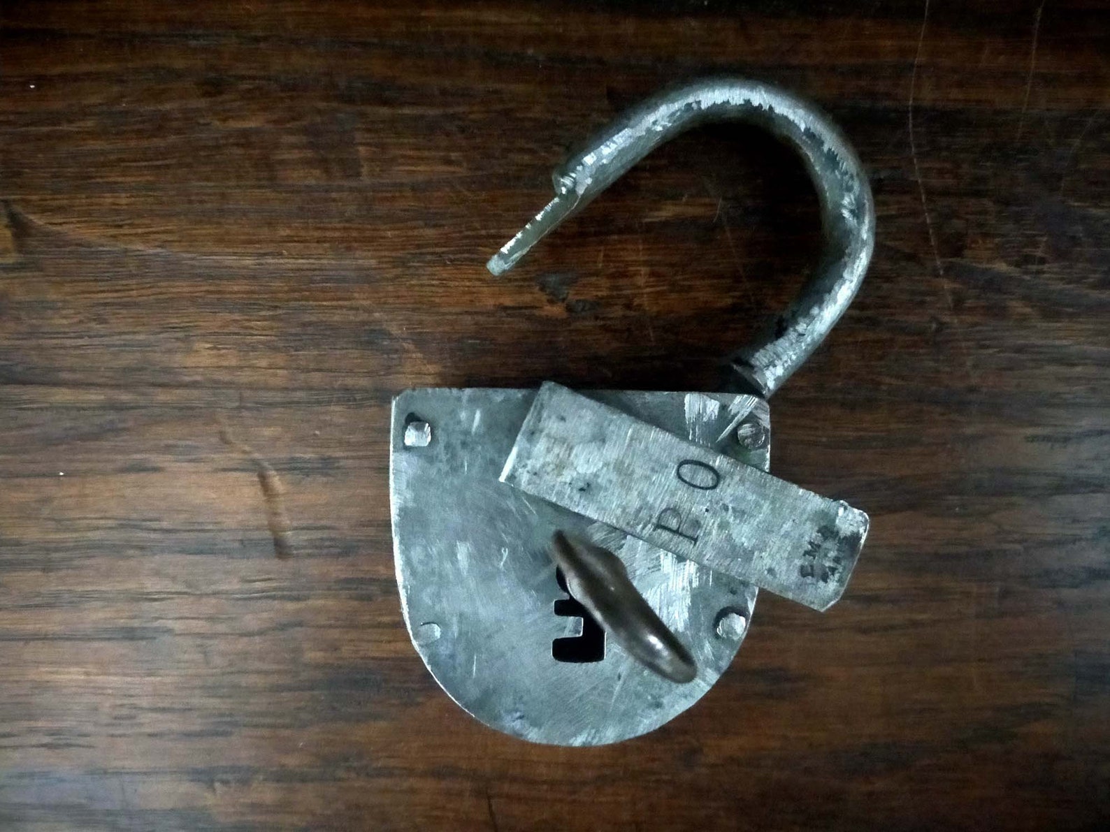 Vintage Rustic French Padlock, Riveted Metal Padlock, With Its Original ...
