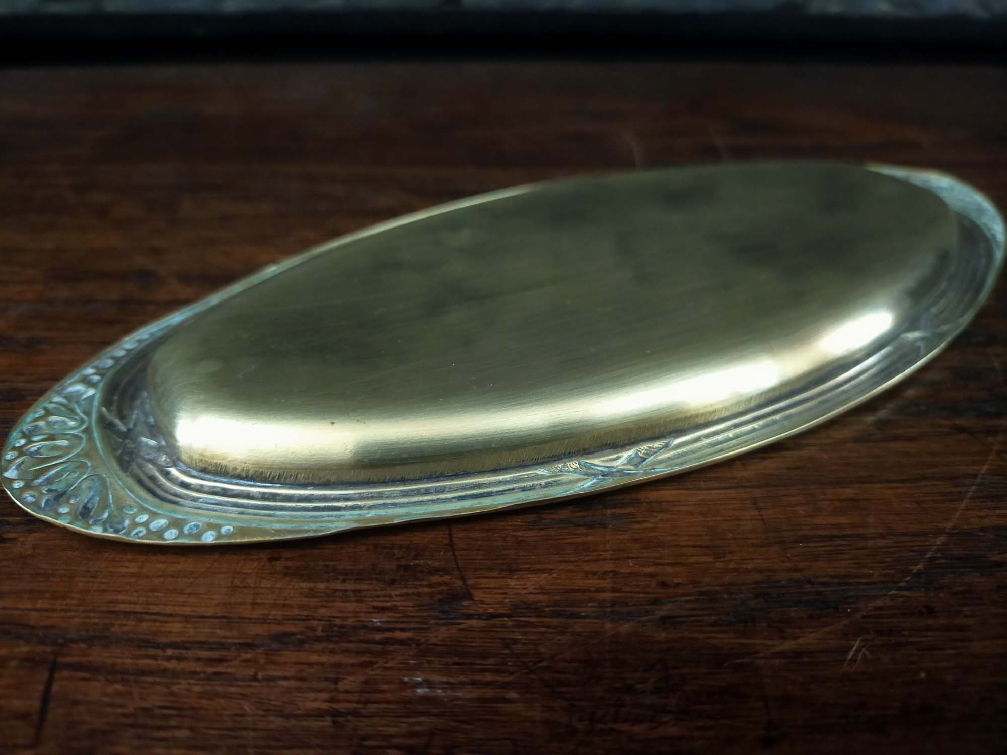 Vintage Brass Plate, French Oval Plate, Napoleon III Style, Souvenir of ...