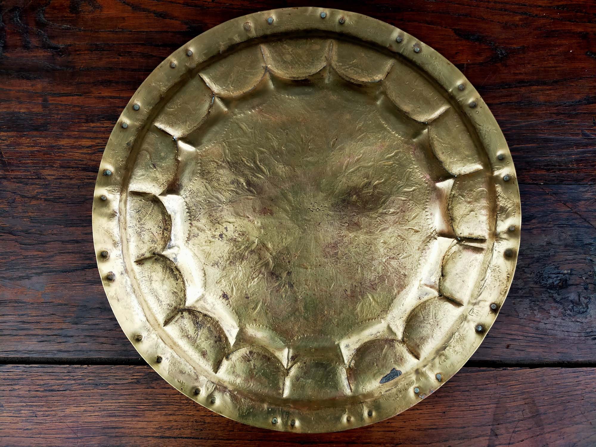 Large Brass Plate.vintage LUX Decoration,north African Style,original ...