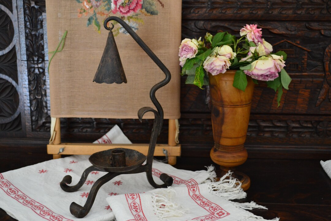 Old French Candlestick Medieval Castle 19th Century - Etsy