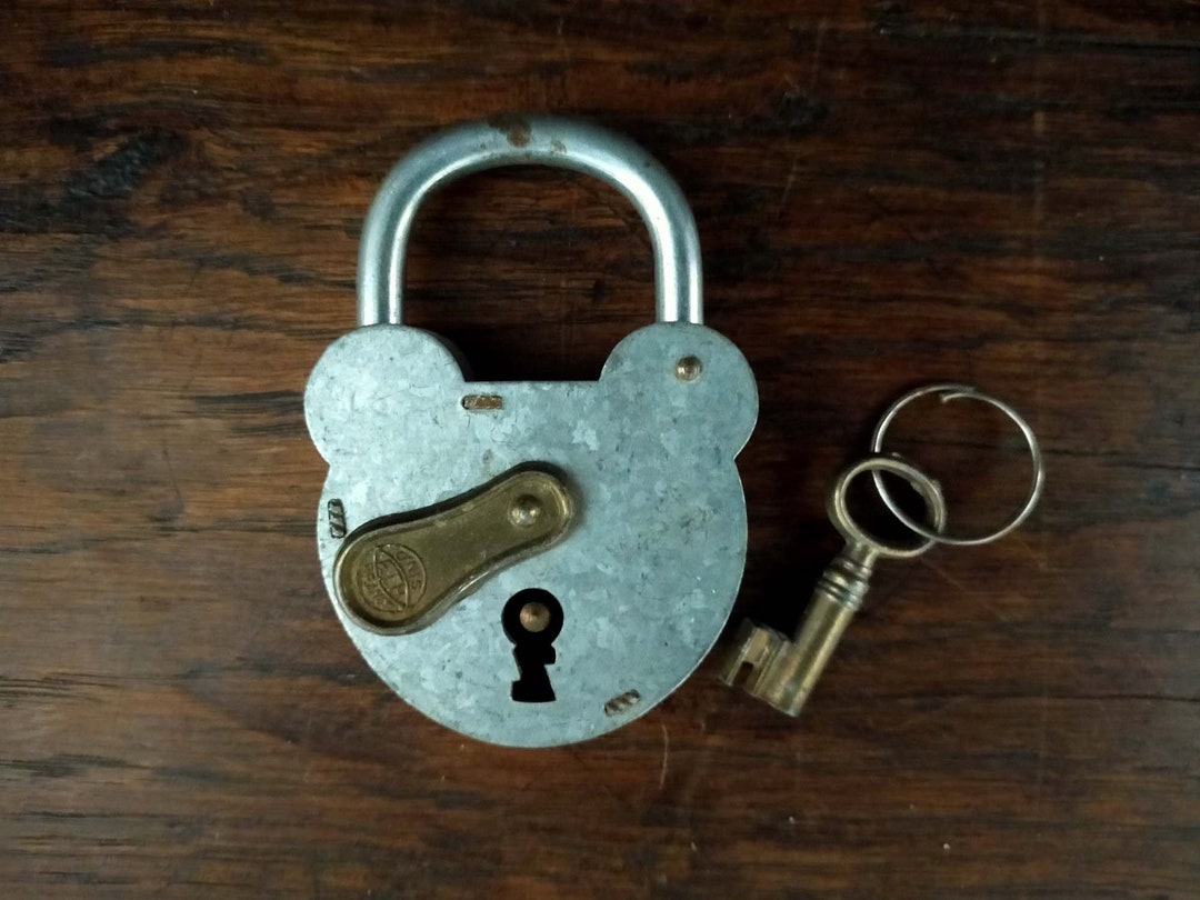 Vintage Rustic French Padlock, Riveted Metal Padlock, With Its Original ...