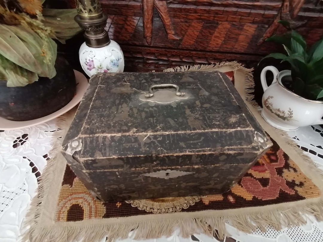 Old Storage Box, Jewelry or Sewing Box. Elegant Decoration for Your ...