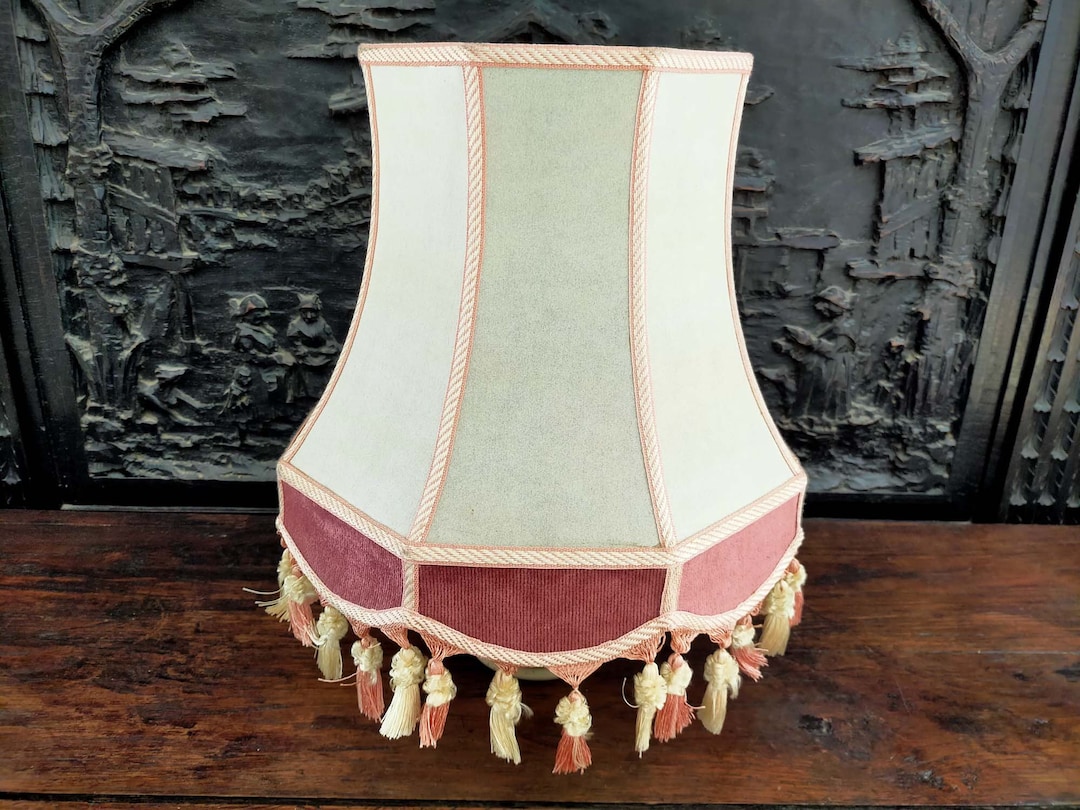 Grand Abat-jour en peau et tissu,Romantique abat-jour français.élégante ...