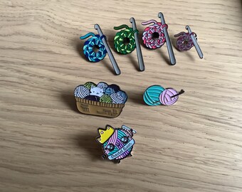 Crochet Enamel Pin | Etsy