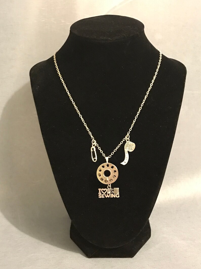 Sewing Jewelry Sewing Necklace With Bobbin and Sewing Charms - Etsy