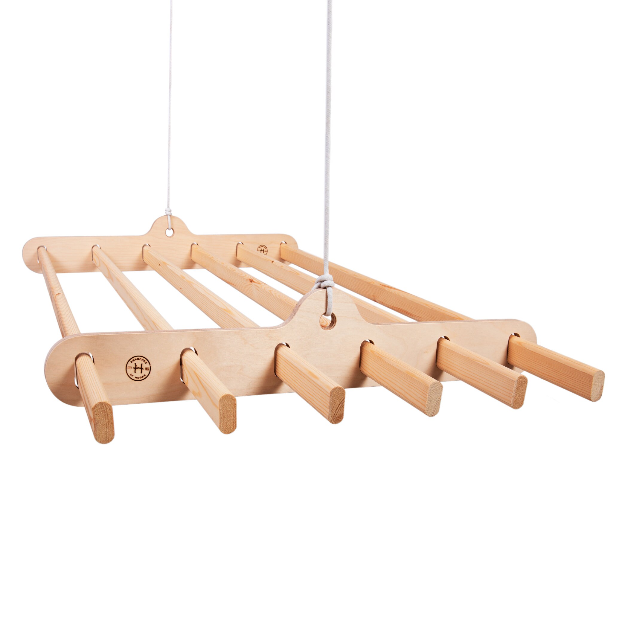 6 Lath Flat Wooden Hanging Clothes Drying Rack or Pot Rack - Ceiling ...