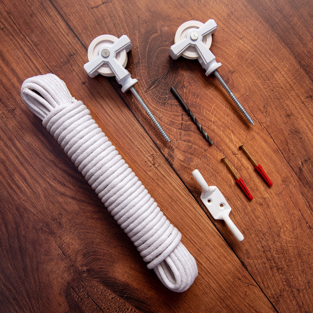 Ceiling Mounted Pulley Clothes Drying Hanger Rack Airer | Pulleys Rope ...