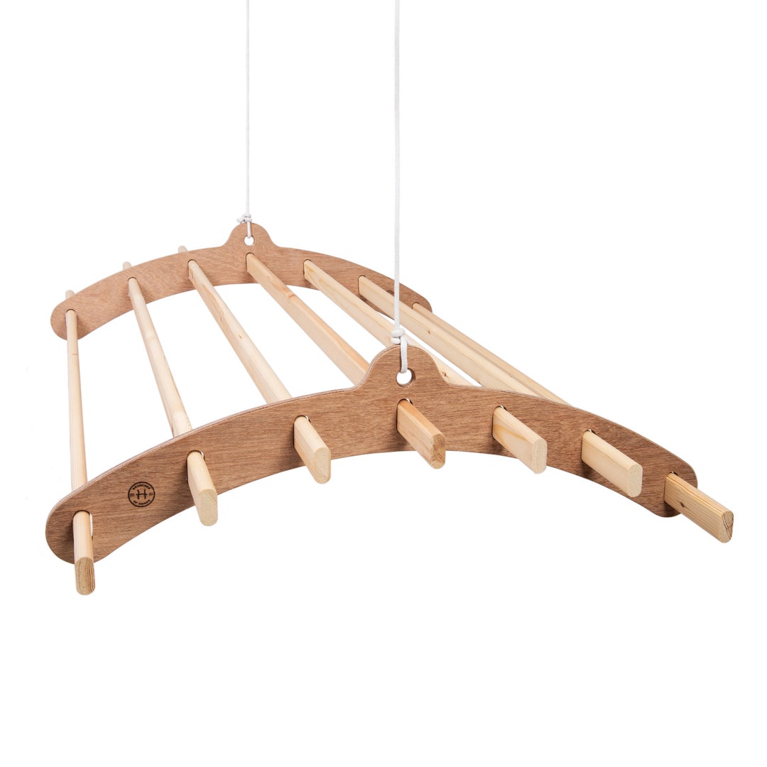 7 Lath Wooden Hanging Clothes Drying Rack or Pot Rack Ceiling Mounted ...