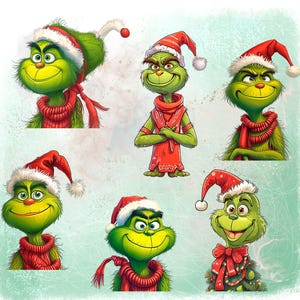 Green Christmas Monster PNG Clipart Collection Cute Whimsical Grinch ...