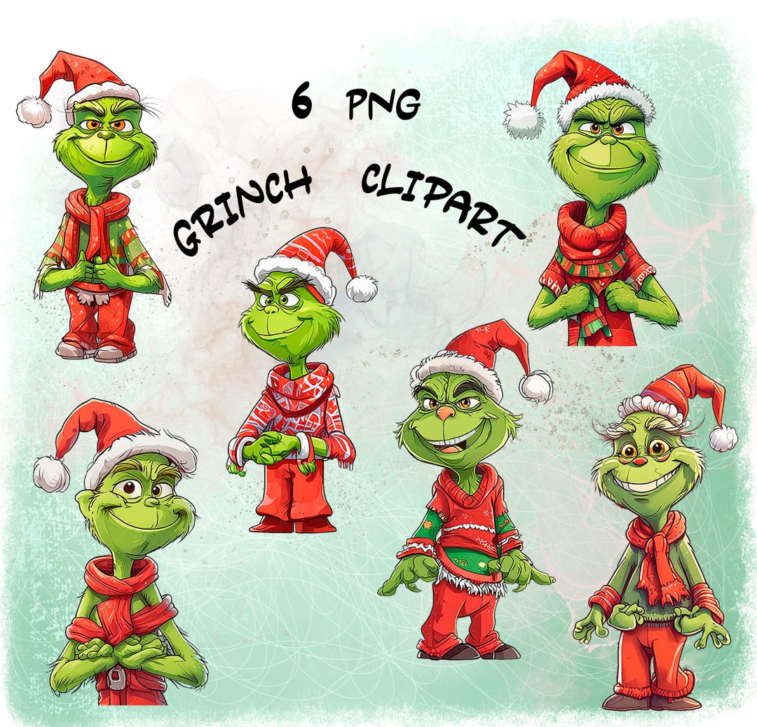 Digital Background Grinch Cartoon Green Christmas Monster PNG Clipart ...