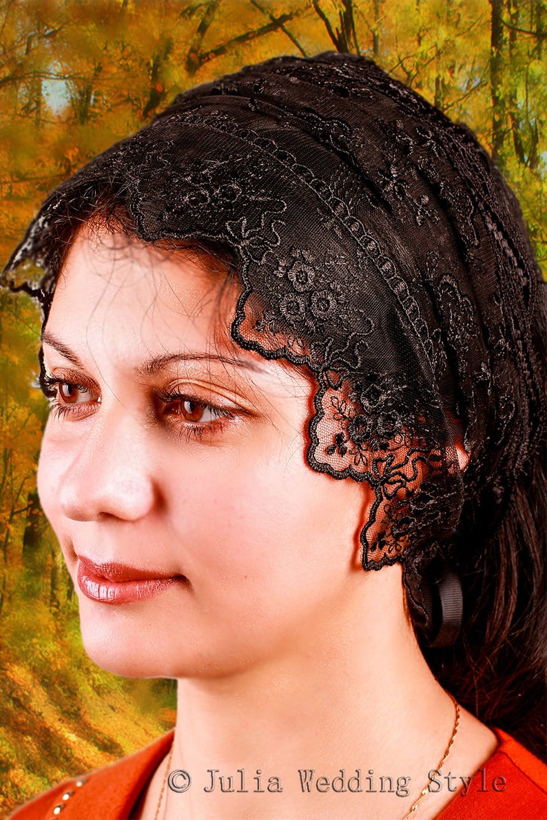 Gift for Mothers Day Black Headband Catholic Black With Ties - Etsy