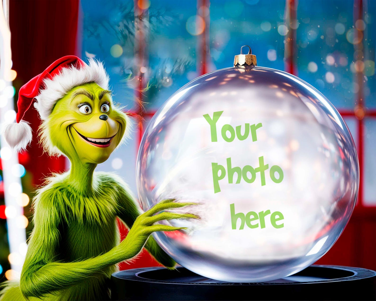 Photo Grinch Insert for Composite Photography Christmas Snowglobe Gift ...