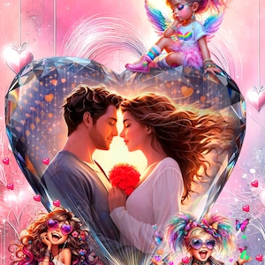 Photoshop File Frame Heart Valentine Composite Love Story Images ...