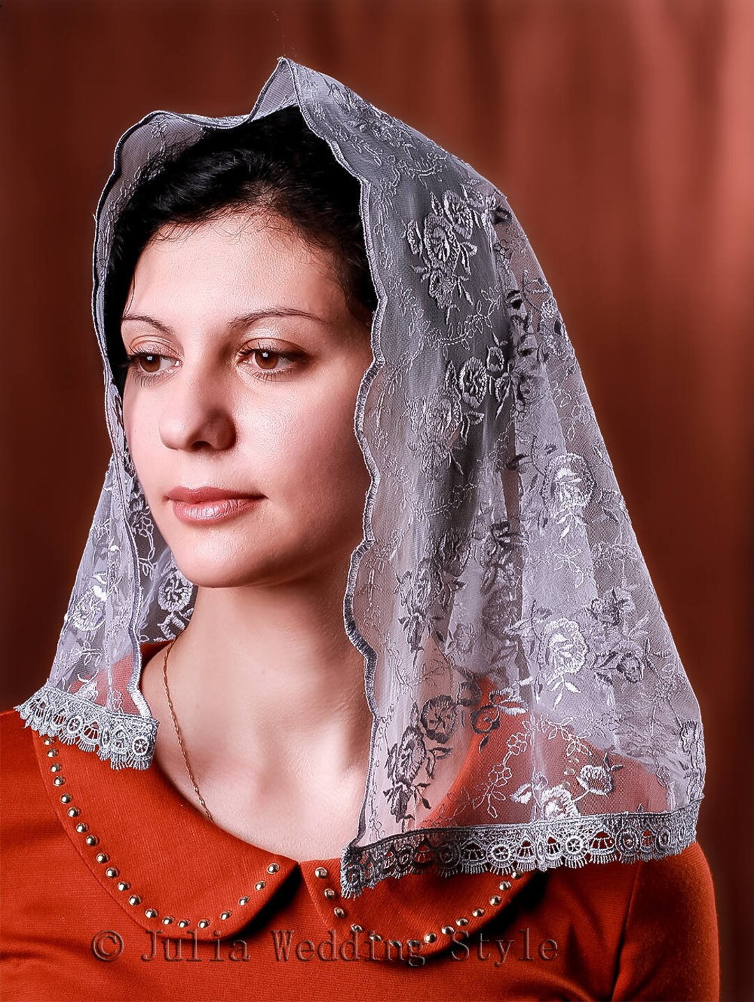 Silvery Gray Veil Mass Veil Catholic Orthodox Veil Church Head Scarf ...