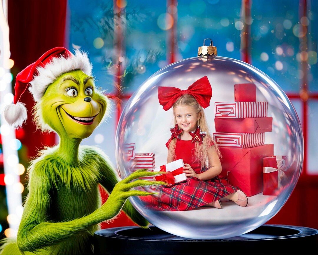 Photo Grinch Insert for Composite Photography Christmas Snowglobe Gift ...