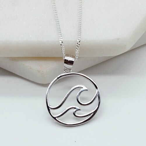 Wave Necklace Sterling Silver - Etsy