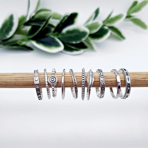 Sterling Silver Stacking Rings | Womens Silver Ring Set | Stackable ...