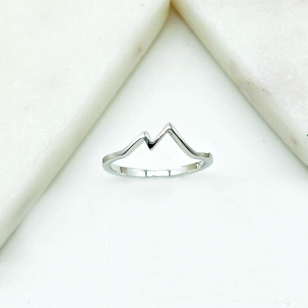 Sterling Silver Mountain Ring | Unique Silver Nature Ring | Gift for ...