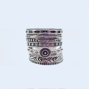 Sterling Silver Stacking Rings | Womens Silver Ring Set | Stackable ...