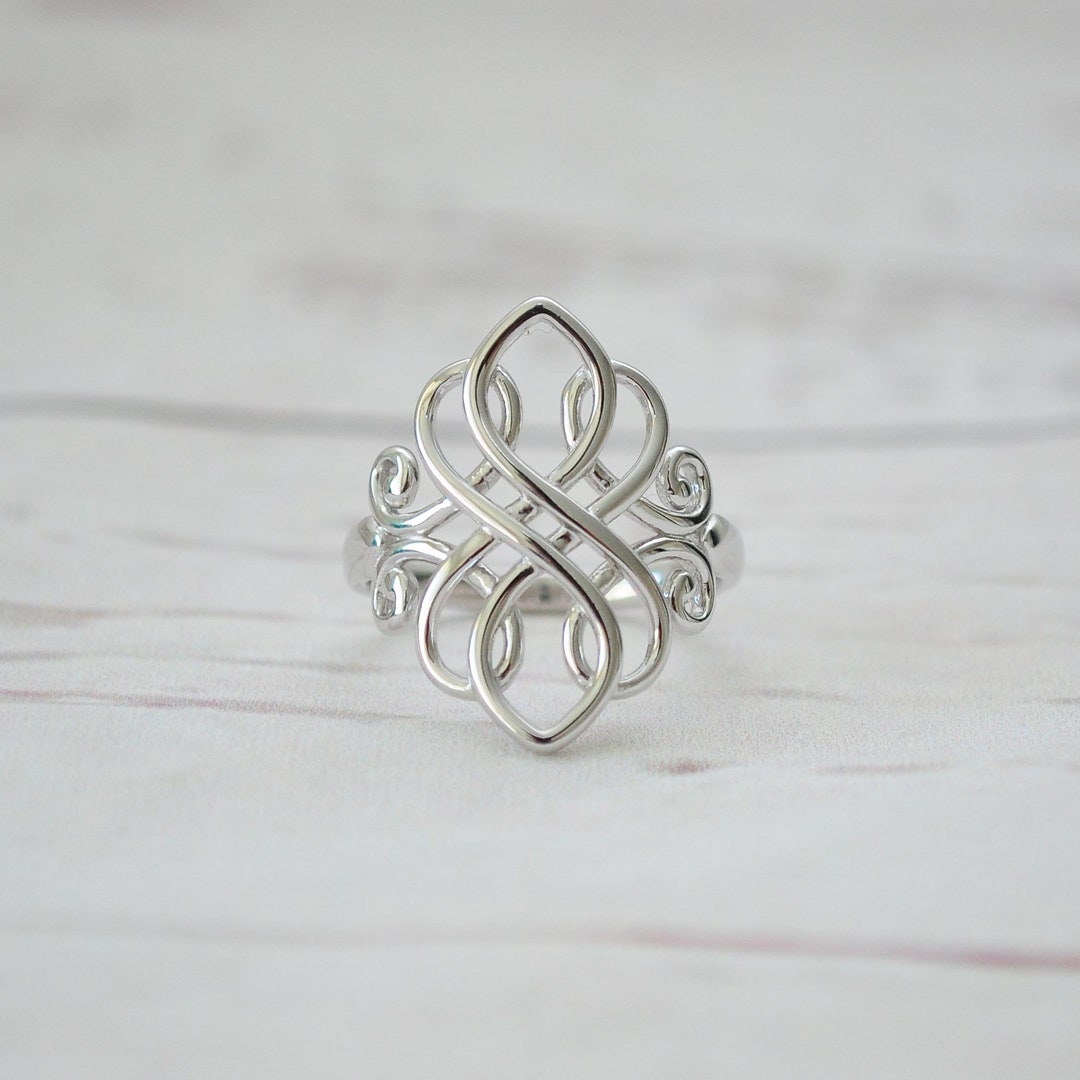 Sterling Silver Celtic Knot Ring | Women's Silver Infinity Ring ...