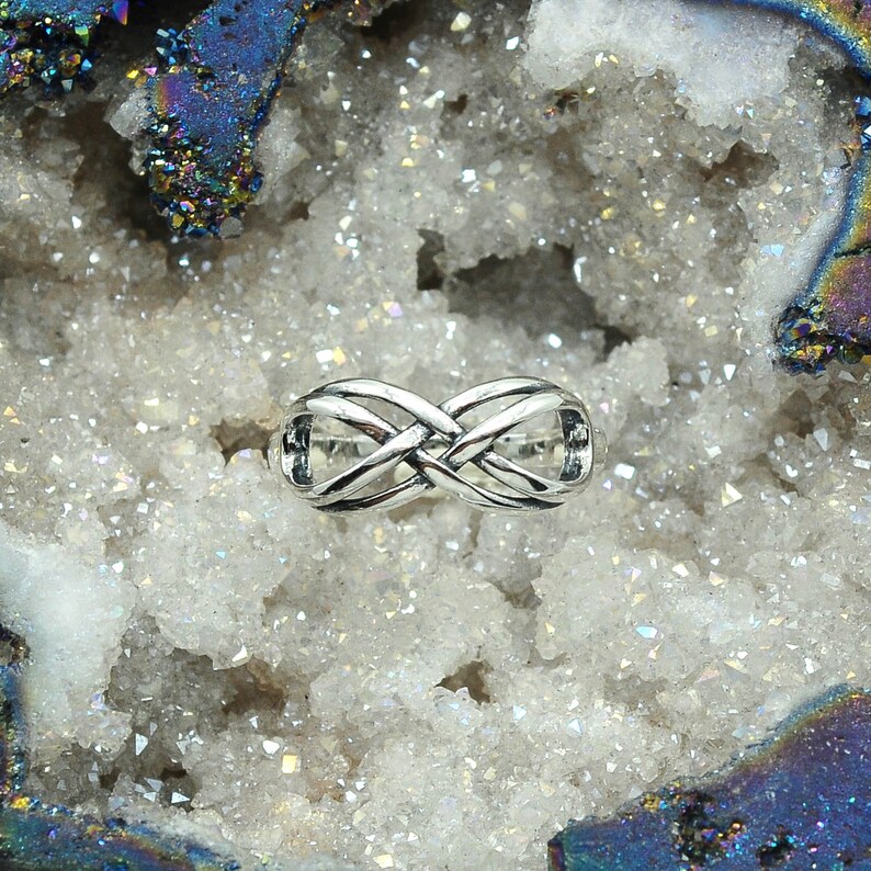 Silver Double Infinity Ring Celtic Infinity Ring Cute - Etsy