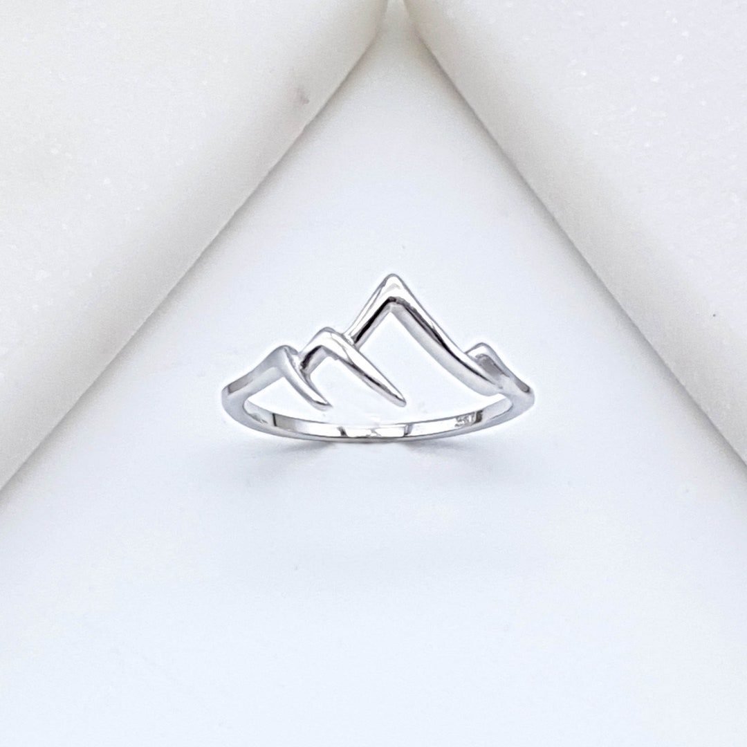 Womens Sterling Silver Mountain Ring | Minimalist Mountain Ring | Gift ...