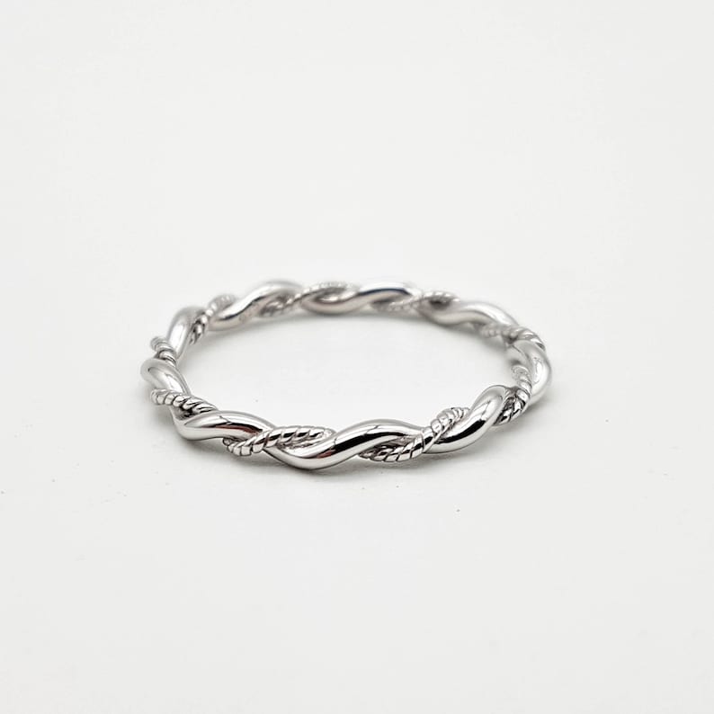 925 Sterling Silver Twist Ring | Womens Silver Stacking Ring | Cute ...