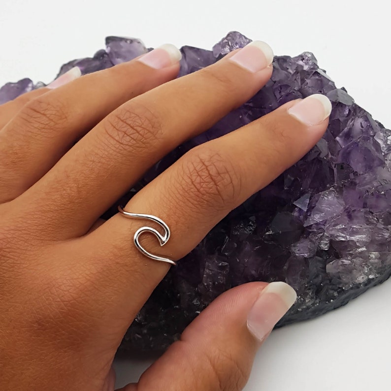 925 Sterling Silver Wave Ring Surfer Ring Women's Silver | Etsy