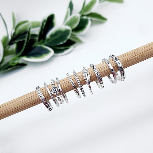 Sterling Silver Stack Ring Set Stacking Ring Set Silver Ring - Etsy