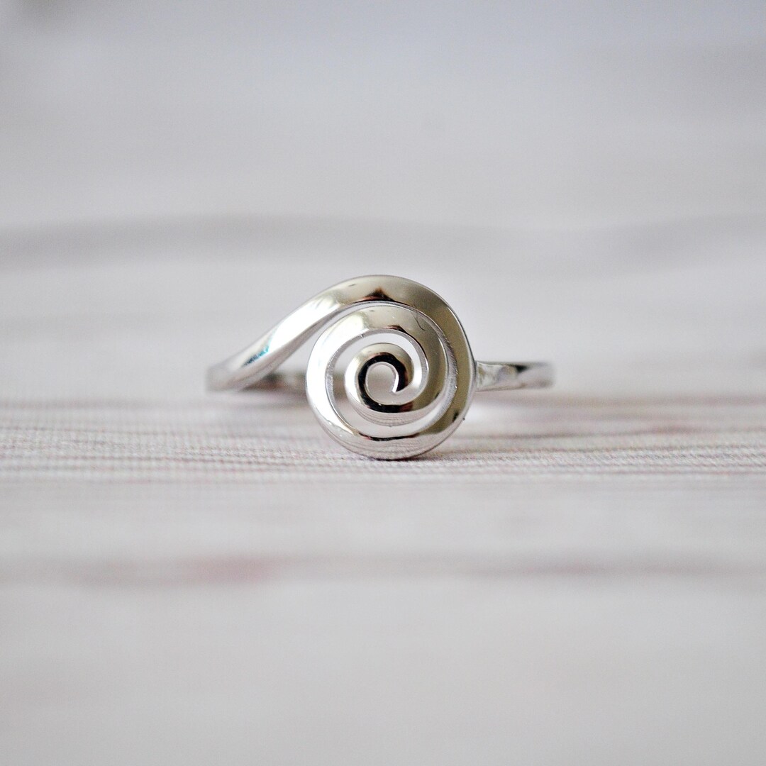 Sterling Silver Spiral Ring | Cute Silver Circle Ring | Swirl Ring ...