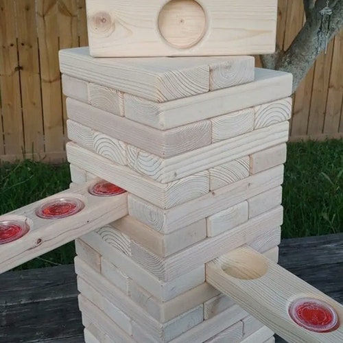 Large Wood Jello Shot Tower Game With 1-2-or 3 Cup Holders - Etsy