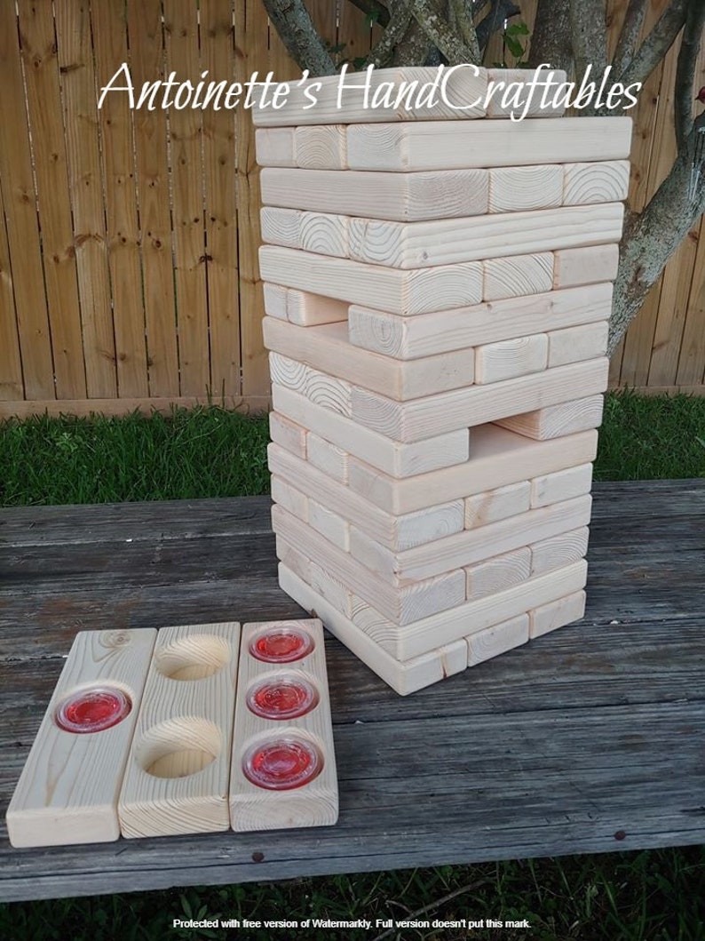 Large Wood Jello Shot Tower Game with 1-2-or 3 cup holders | Etsy