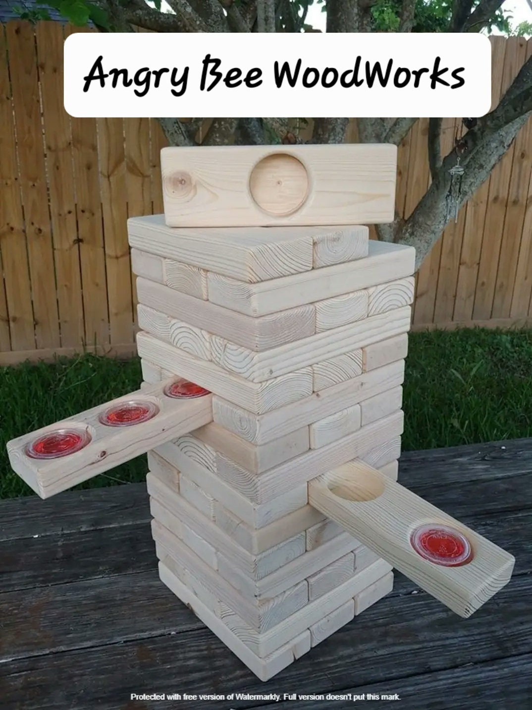 Large Wood Jello Shot Tower Game With 1-2-or 3 Cup Holders With 2 DAY ...