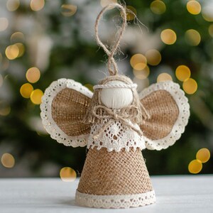 Burlap Christmas Angel Holiday Christmas Tree Ornament Gift - Etsy Canada