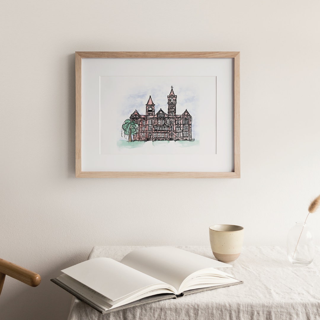 Samford Hall Illustration | Auburn Illustrated Wall Art | Auburn ...