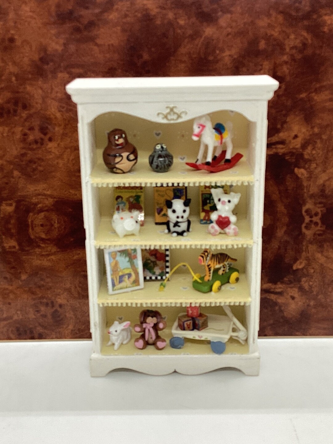 Dollhouse Miniatures Artisan OOAK Child’s Room Bookcase With Toys - Etsy