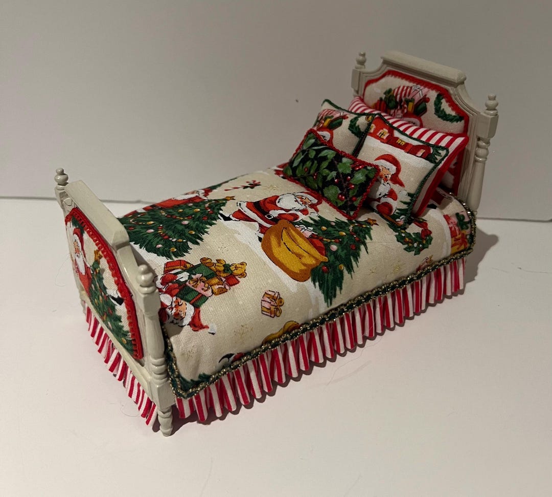 Dollhouse Miniatures Artisan OOAK Handpainted Santa Sleigh Bed - Etsy