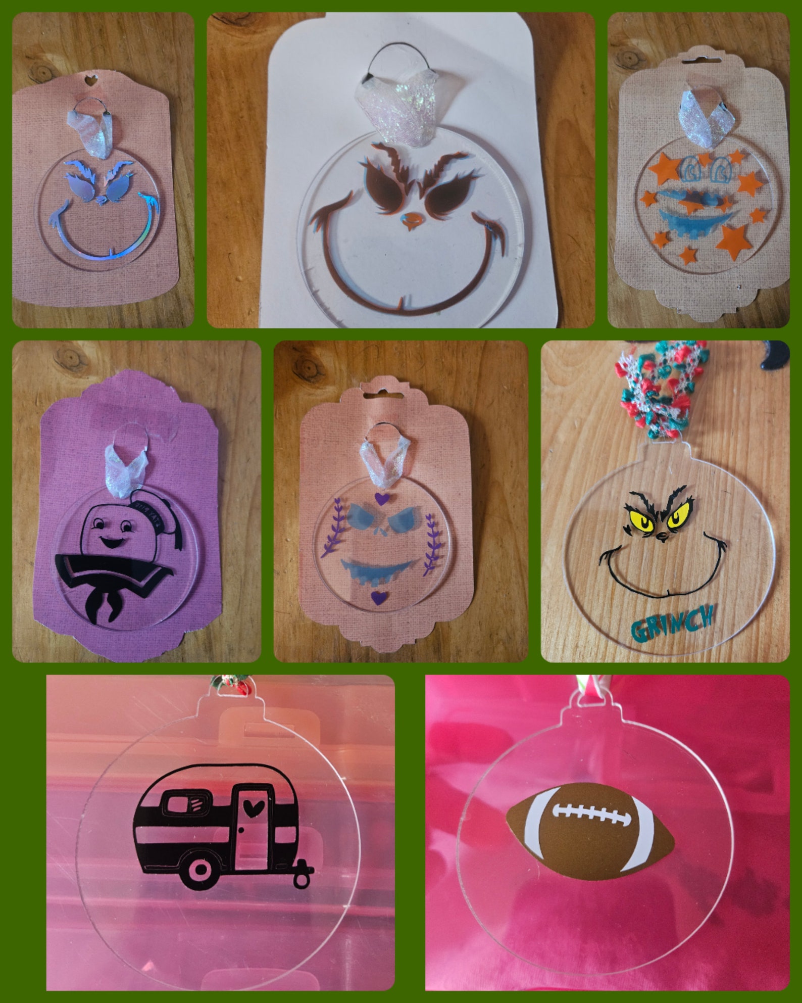 Flat Round Circle Christmas Ornaments - Etsy