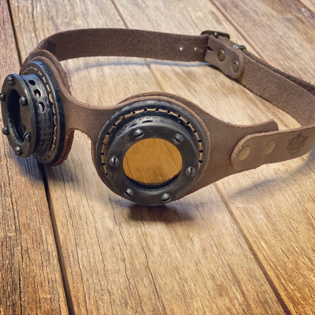 Leather Steampunk Goggles welding Goggles With 3D Printed Structure and ...