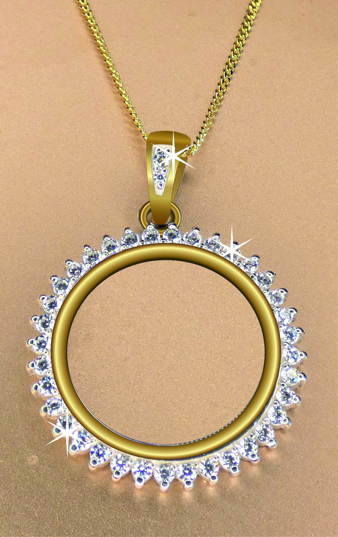 Half Sovereign Pendant Mount Only - Etsy