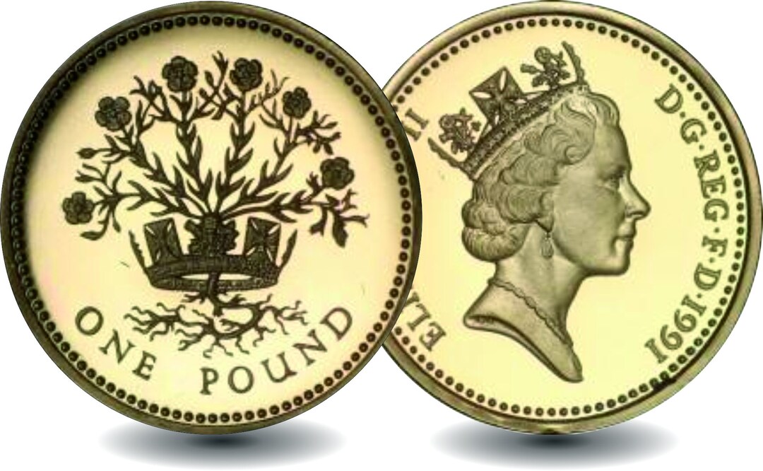 Great Britain Round One Pound Coin 1991 Proof - Etsy