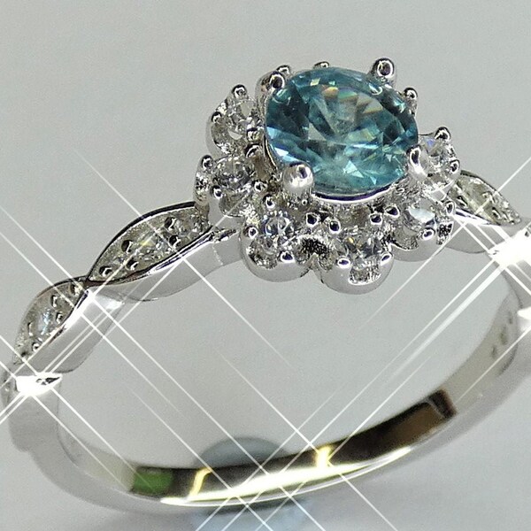 Blue Zircon Ring - Etsy